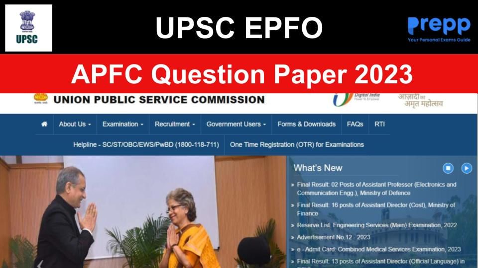 UPSC EPFO APFC 2023 Question Paper with Answer Key; Download PDF