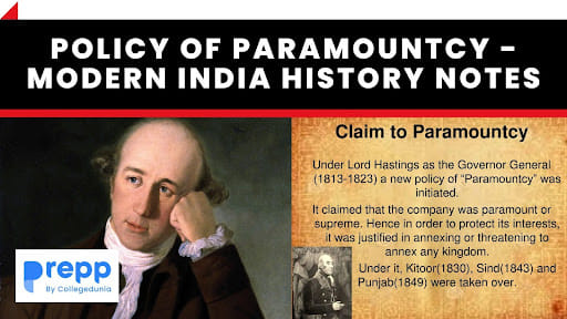 The policy of Paramountcy - Modern India History Notes