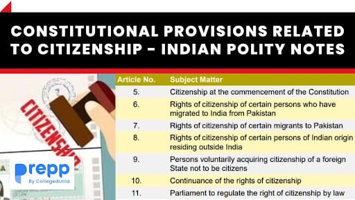 Constitutional Provisions Related to Citizenship - Indian Polity Notes