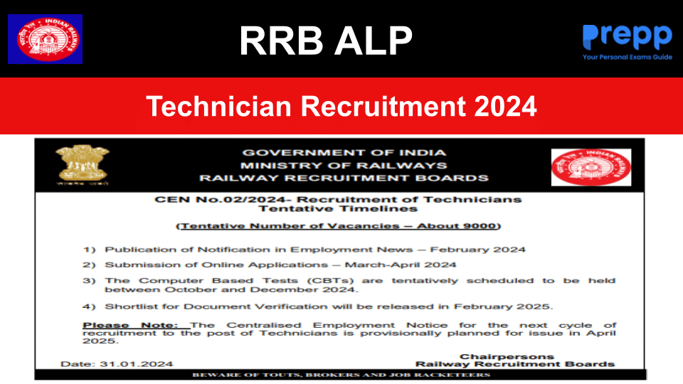 RRB Technician Recruitment 2024 Short Notice Out: Check Exam Dates