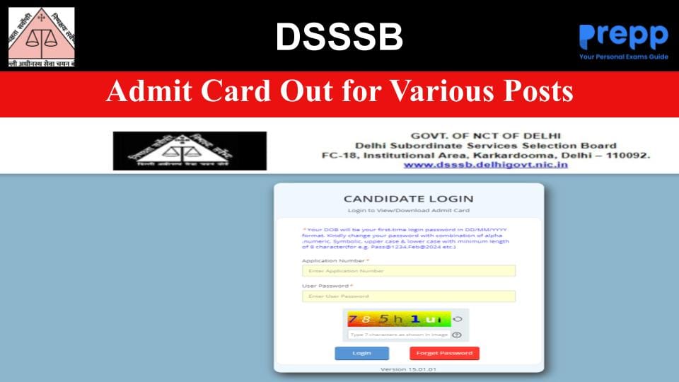 DSSSB Admit Card 2024 Out for Various Posts at dsssb.delhi.gov.in; Hall Ticket Link