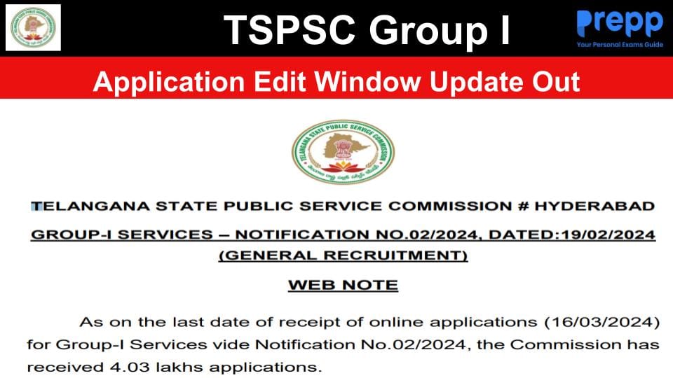 TSPSC Group 1 Application Form 2024; Window Active from March 23