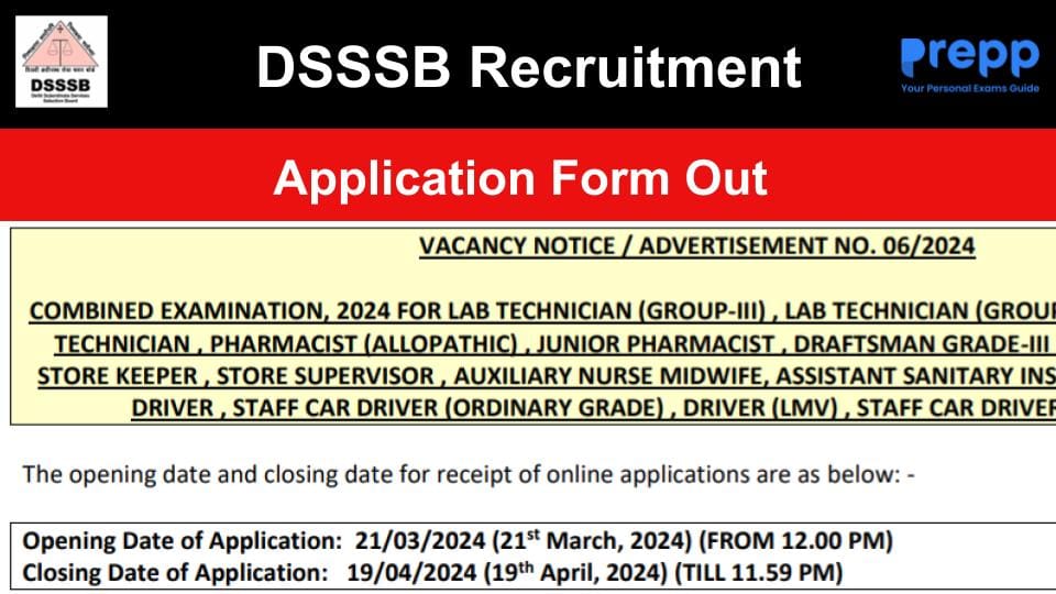 DSSSB Application Form 2024 Out for 414 Vacancies: Apply till April 19