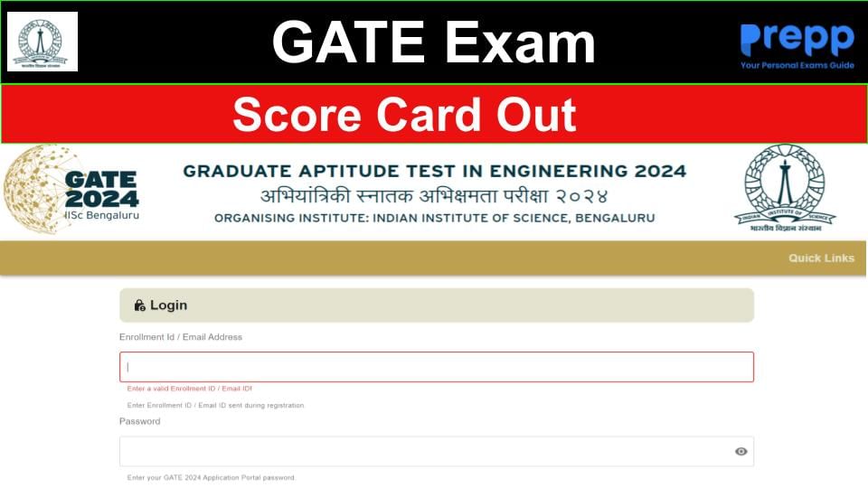 GATE Scorecard 2024 Released at gate2024.iisc.ac.in; Scorecard Valid ...