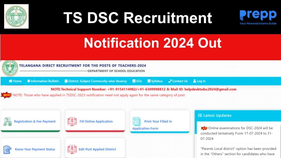 TS DSC 2024 Notification Released; Apply Online at schooledu.telangana ...
