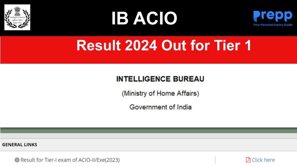 IB ACIO Result 2024 Out for Tier 1 at mha.gov.in; Download Selection List PDF