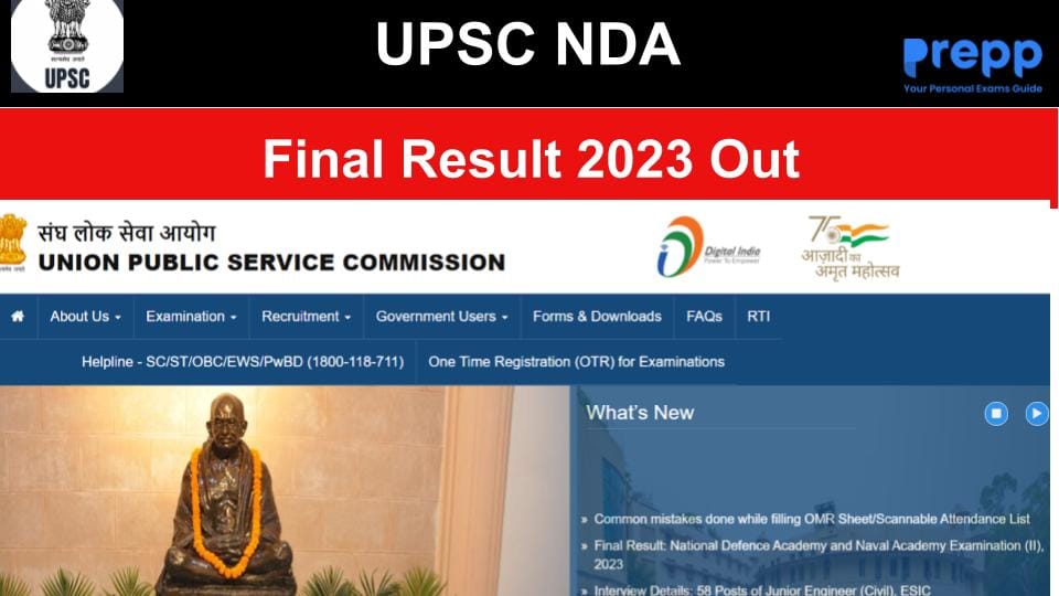 NDA 2 Final Result 2023 Out at upsc.gov.in: 699 Candidates Qualified