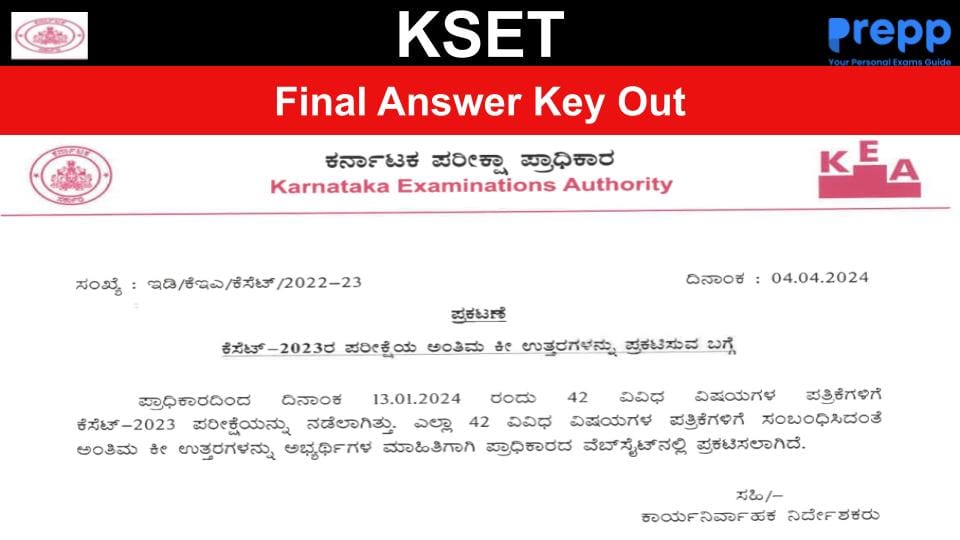 KSET Final Answer Key 2023 Out at kset.uni-mysore.ac.in: Download PDF