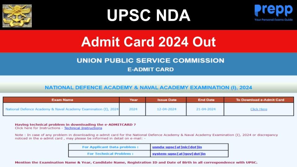 NDA Admit Card 2024 Out at upsconline nic in: Exam on April 21