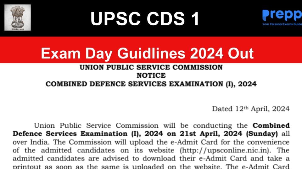 CDS 1 Exam Day Guidelines 2024 Out at upsc.gov.in: Check Paper Timing
