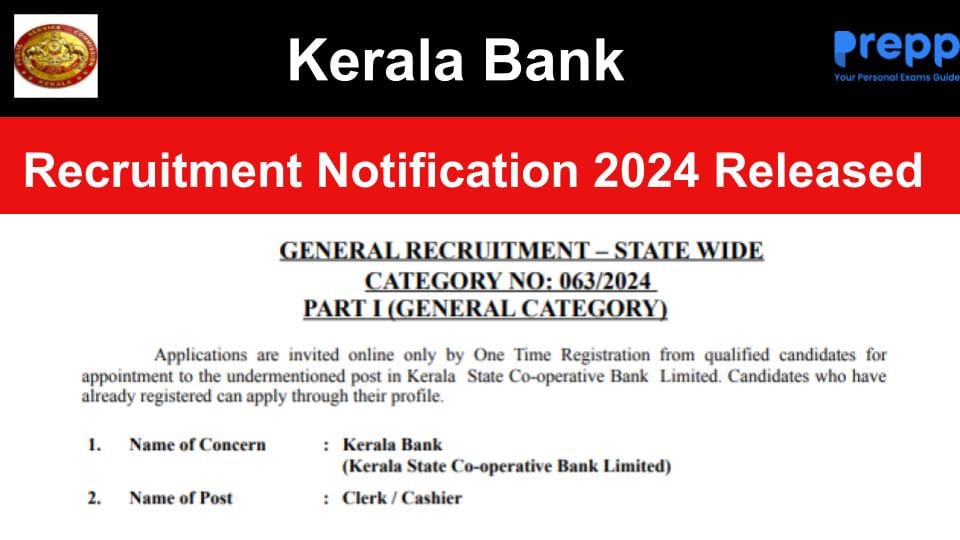 Kerala Bank Notification 2024 Released; Apply Online at keralapsc.gov ...