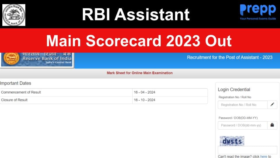 RBI Assistant 2023 Mains Scorecard Out; Check category wise cutoff marks