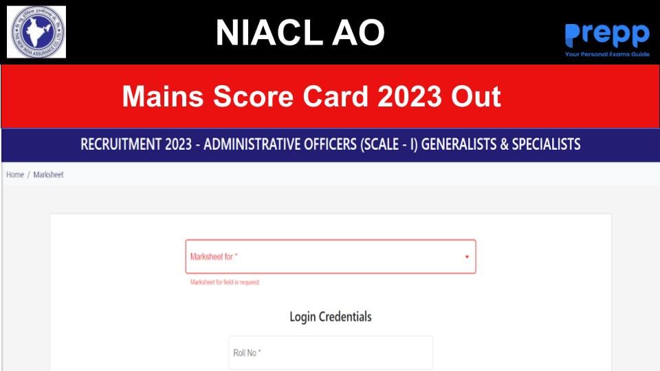 NIACL AO Mains Scorecard 2023 Out at newindia.co.in; Download Phase 2 Marksheet