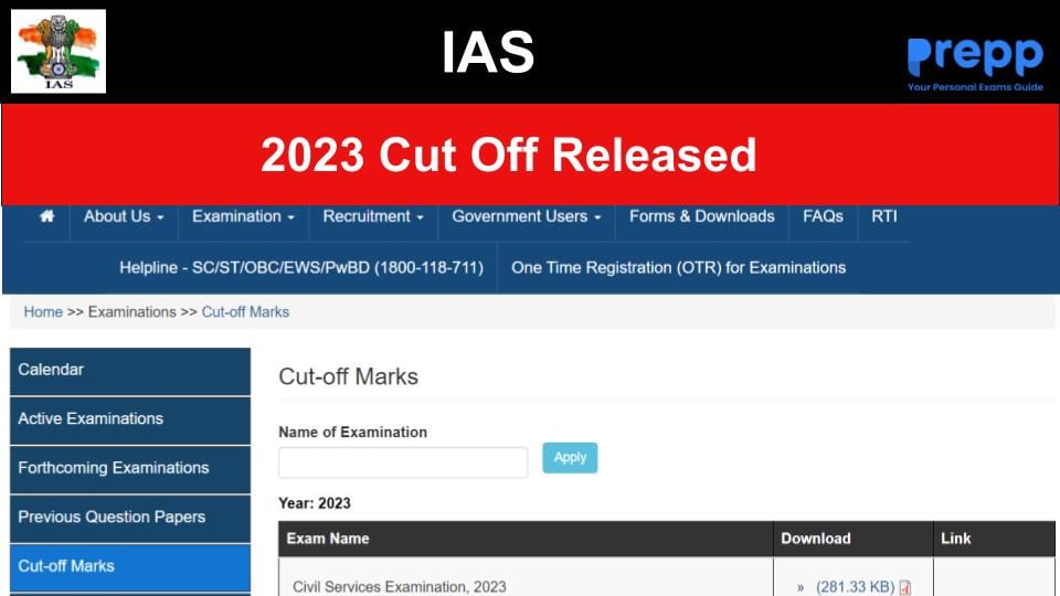 IAS 2023 Cut Off Released at upsc.gov.in; Check Category Wise Cut Off