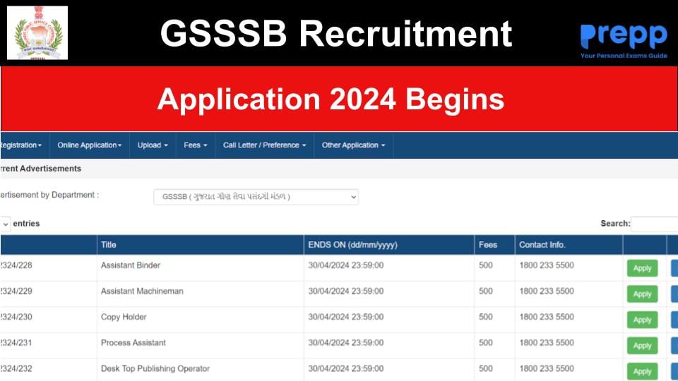 GSSSB Recruitment 2024 Applications Live at ojas.gujarat.gov.in: Direct ...