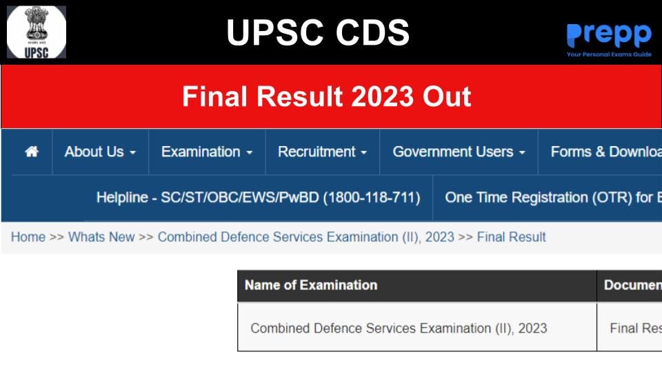 CDS 2 2023 Final Result Released at upsc.gov.in; 197 candidates qualified