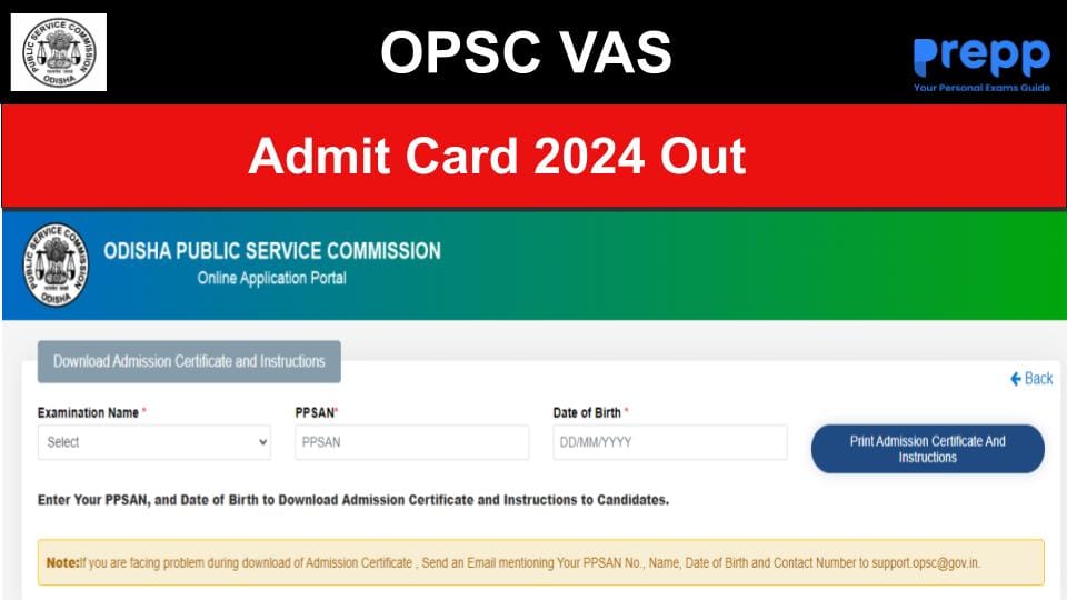OPSC VAS AVAS 2024 Admit Card Released at opsc.gov.in; Direct Link here