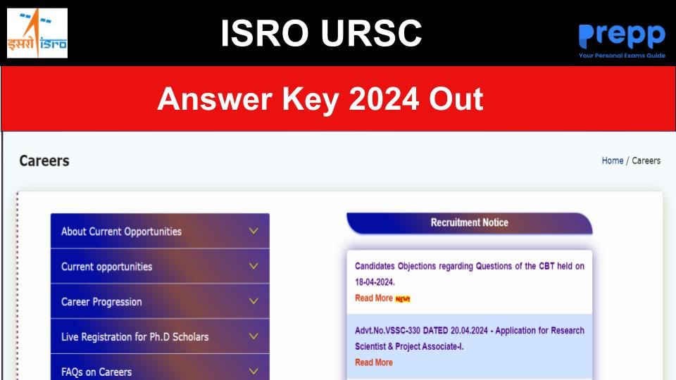 ISRO URSC Answer Key 2024 Out at isro.gov.in, Download PDF & Calculate Scores