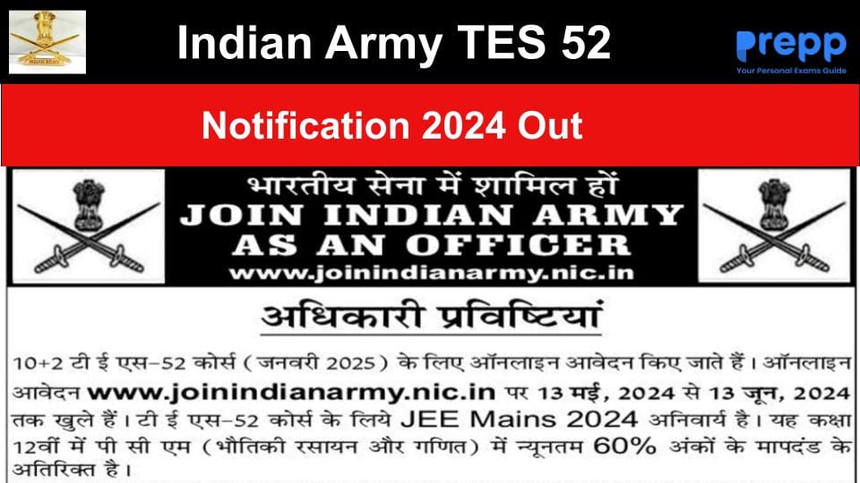 Indian Army TES 52 Notification 2024 Out at joinindianarmy.nic.in ...