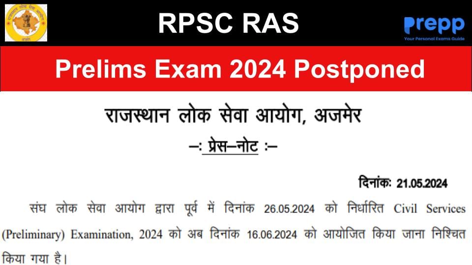 RPSC RAS Prelims 2024 Postponed; Revised Exam Dates Out at rpsc ...