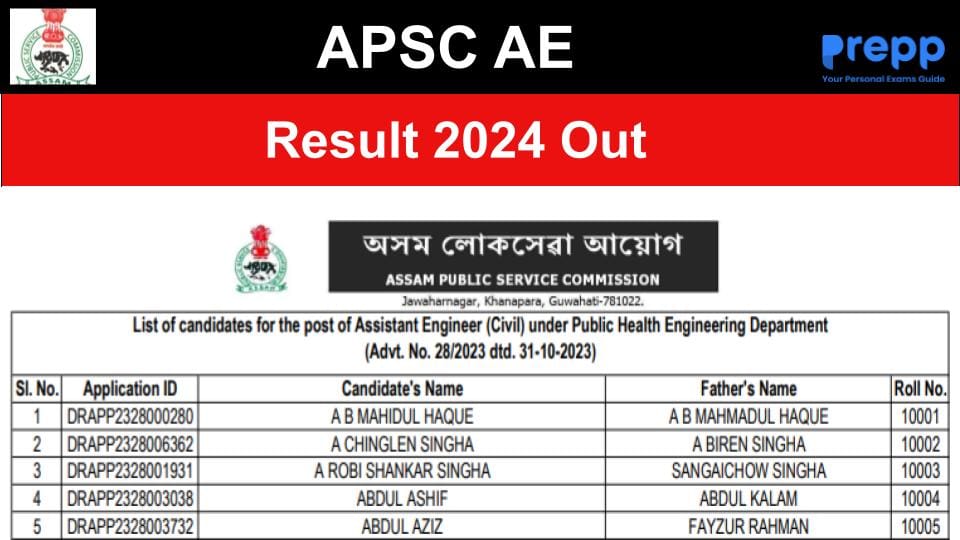 APSC AE Result 2024 Released; Check Screening Test Admit Card Details