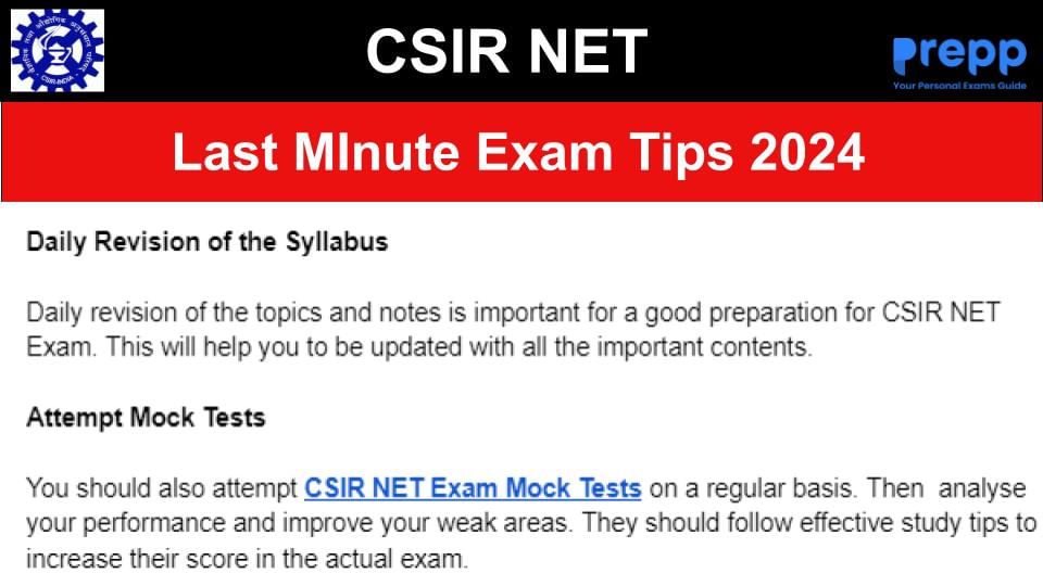CSIR NET Last Minute Tips 2024: Check Strategies to Score Well