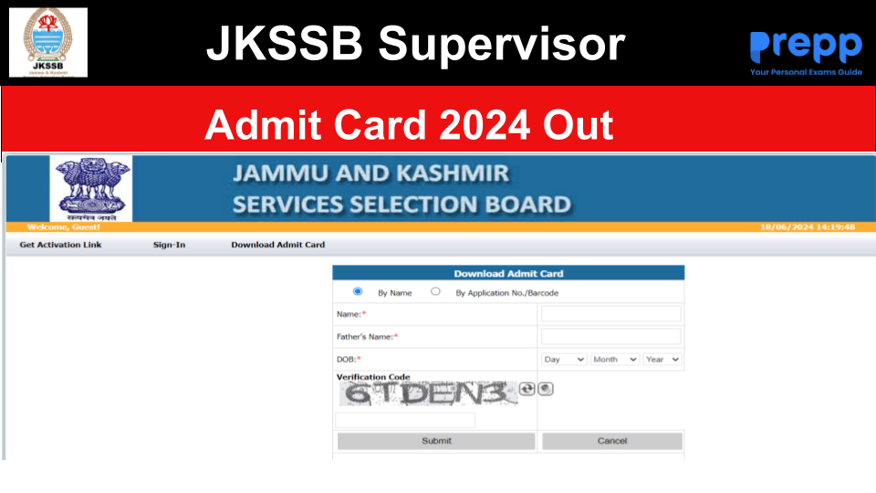 JKSSB Supervisor Admit Card 2024; Download Hall Ticket Here