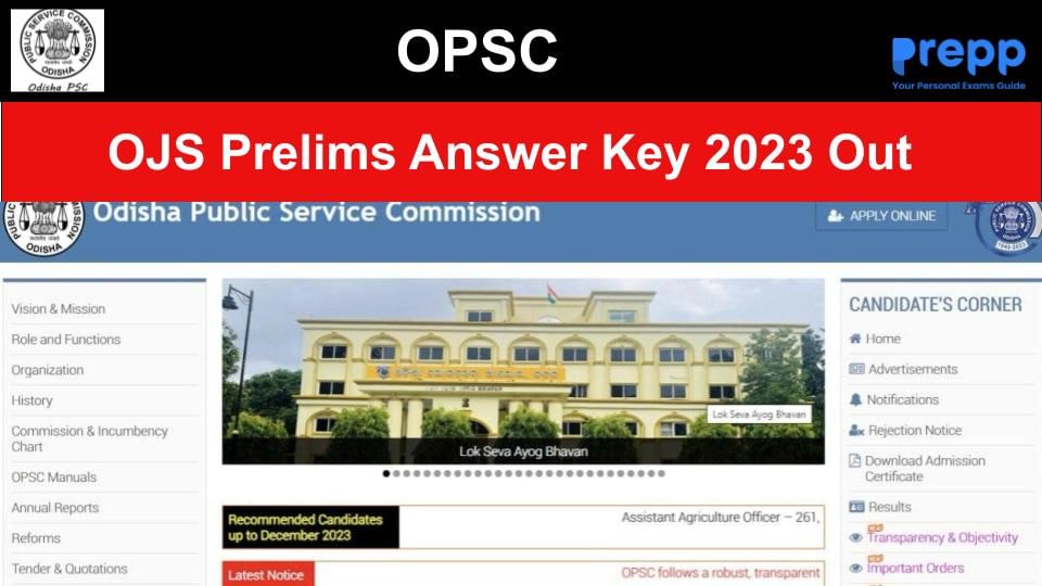 OPSC OJS Prelims Answer Key 2023 Released; Objection Window Live