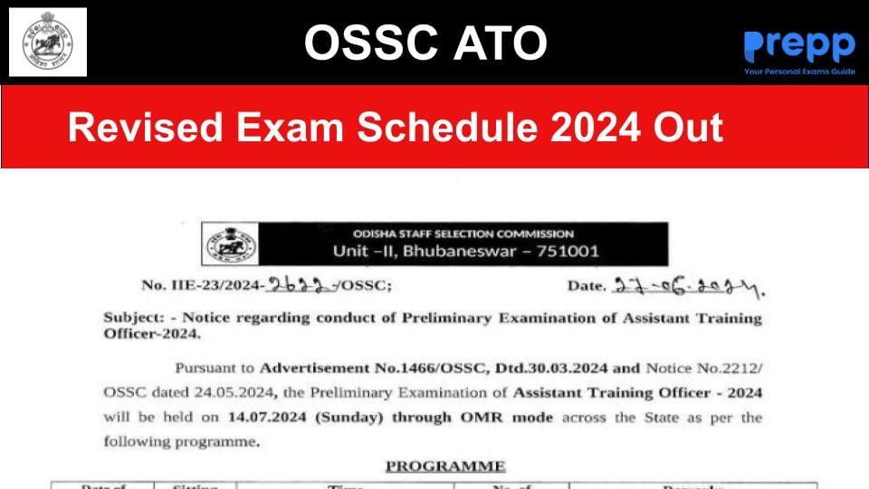 OSSC ATO Revised Exam Schedule 2024 Out; Check Exam Date