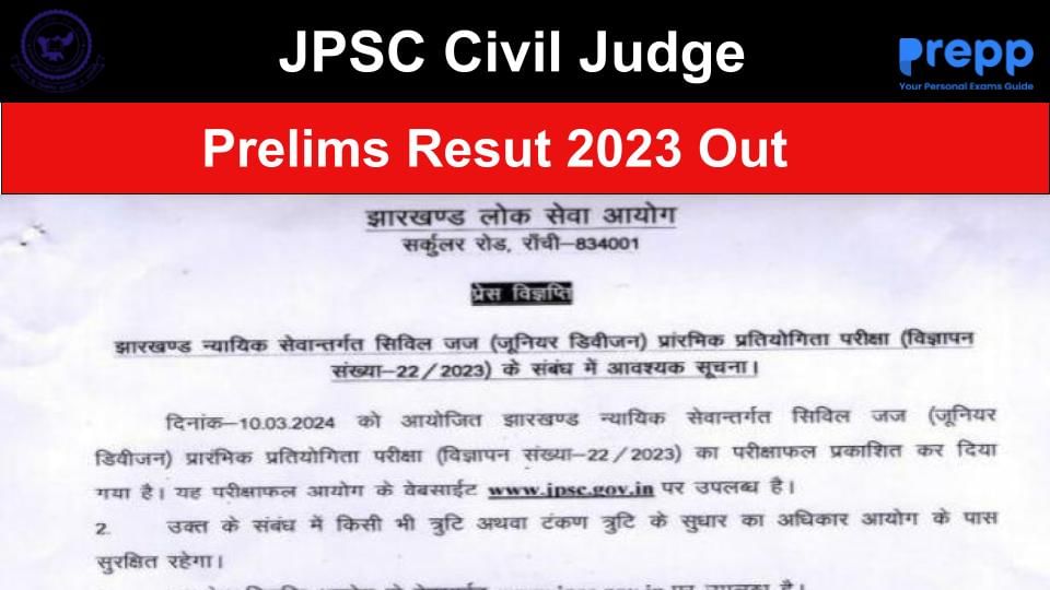 JPSC Civil Judge Prelims Result 2023 Released at jpsc.gov.in; Check Cutoff Marks