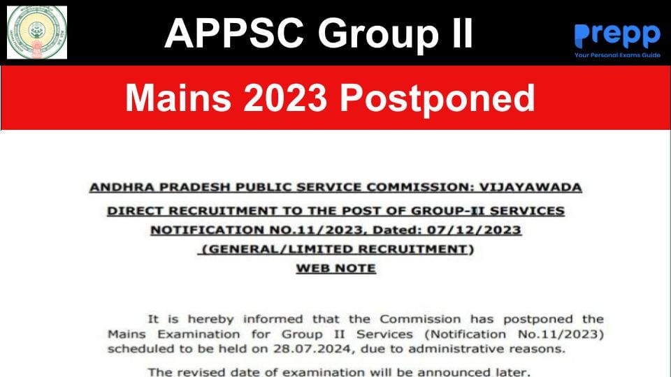 APPSC Group 2 Services Mains 2023 Postponed; Check Official Notice