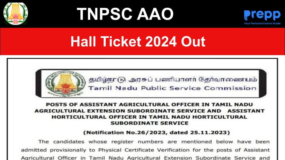 TNPSC AAO DV Hall Ticket 2024 Out at tnpsc.gov.in; Download AHO Admit Card