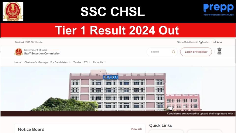 SSC CHSL Tier 1 2024 Result Out at ssc.gov.in: Download PDF