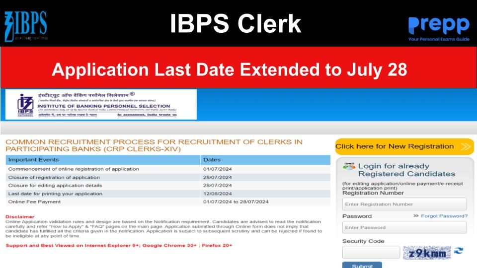 IBPS Clerk 2024 Application Last Date Extended to July 28; Apply Online ...