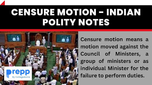 Censure Motion - Indian Polity Notes