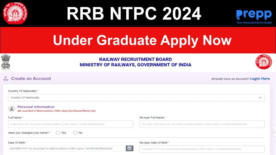 RRB NTPC Recruitment 2024 Application Begins for Undergraduate Level ...