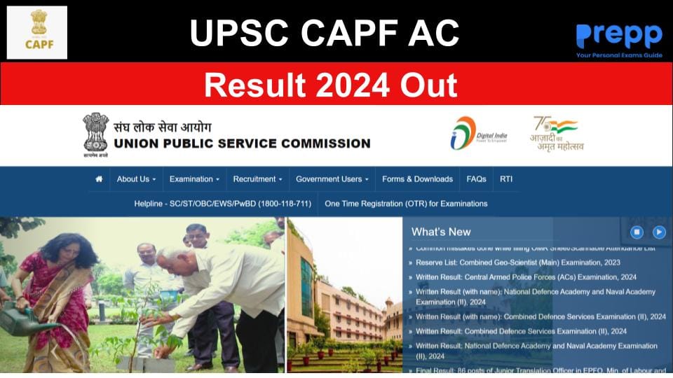 UPSC CAPF AC Results 2024 Out at upsc.gov.in; Download PDF