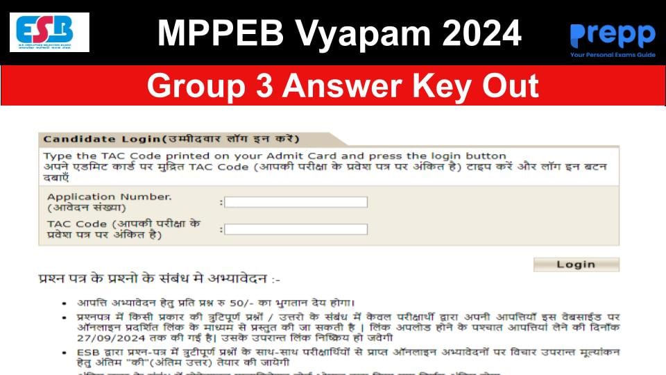 MPPEB Group 3 2024 Answer Key Out: Raise Objection by September 27