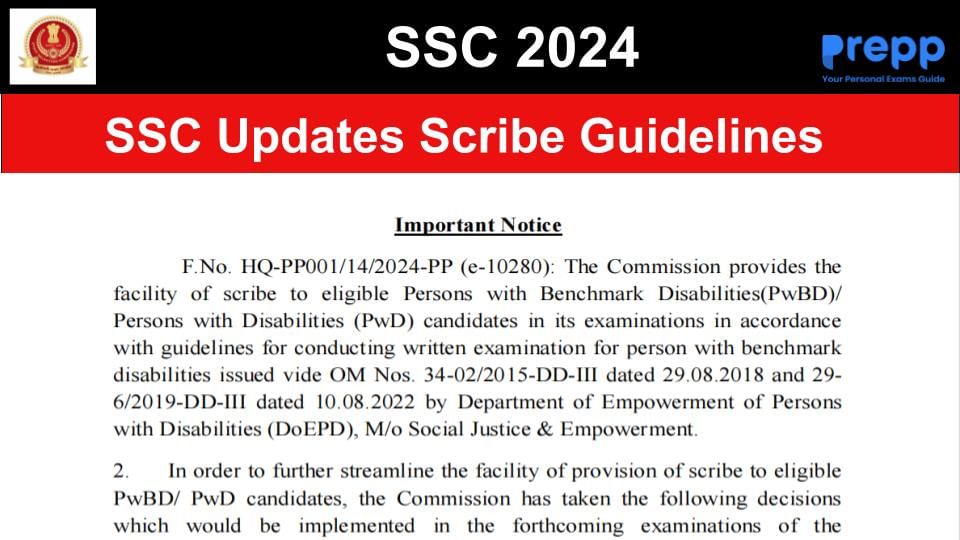 SSC Updates Scribe Guidelines with Mandatory OTR for Upcoming Exams ...