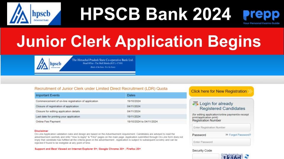 HPSCB Junior Clerk Recruitment 2024; Application Begins