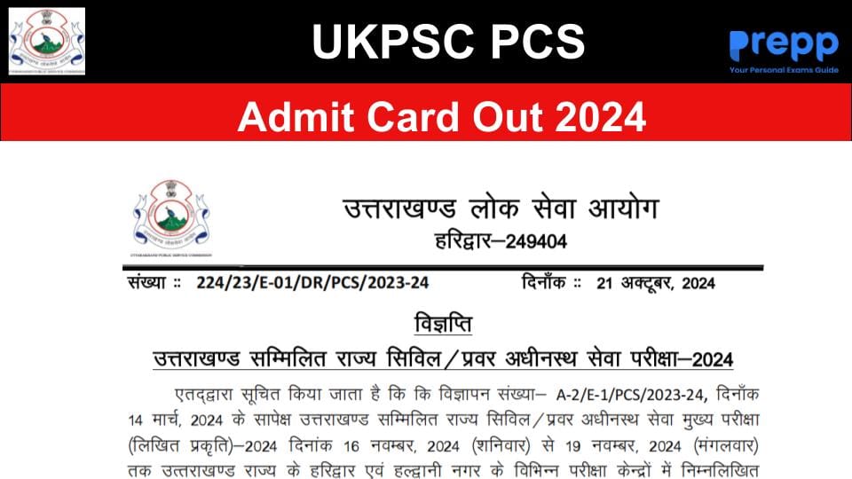 UKPSC PCS 2024 Main Exam Admit Card Released; Check Details