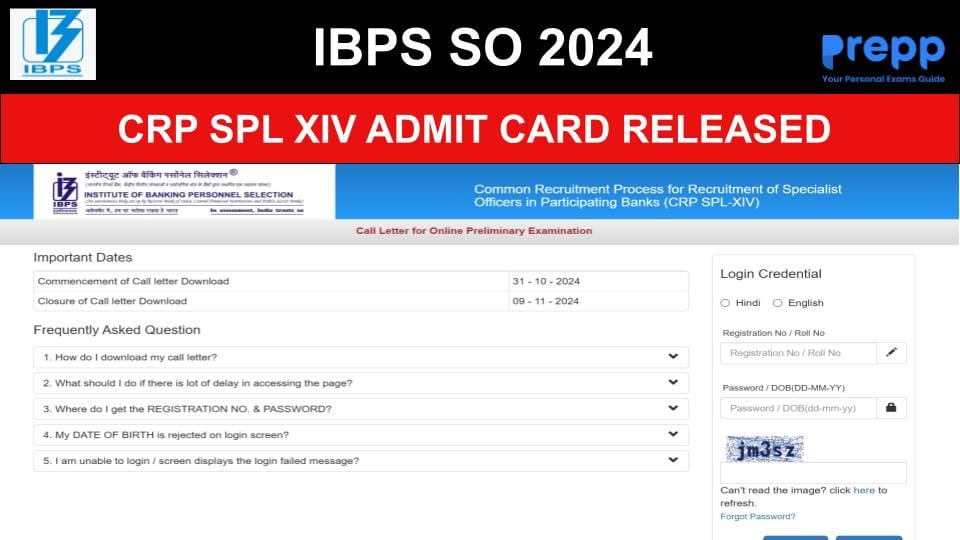 IBPS SO 2024 CRP SPL XIV Admit Card Released; Check Details