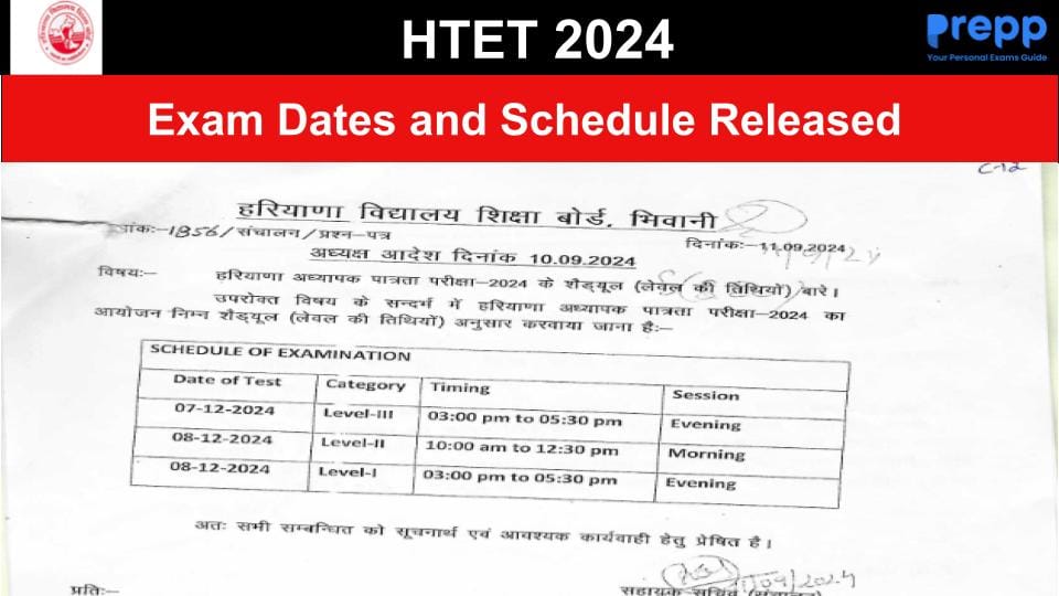 HTET 2024 Exam Dates and Schedule Released; Check Details