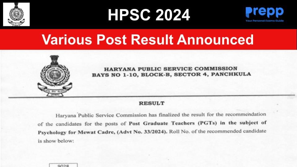 HPSC 2024 Announced Results for Various Posts; Download PDF