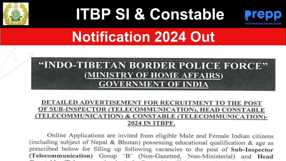 ITBP Telecom 2024 Recruitment for SI and Constable Position