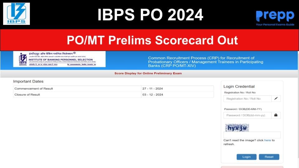 IBPS PO Prelims Scorecard 2024 Out at ibps.in; Check PO Prelims Marks ...