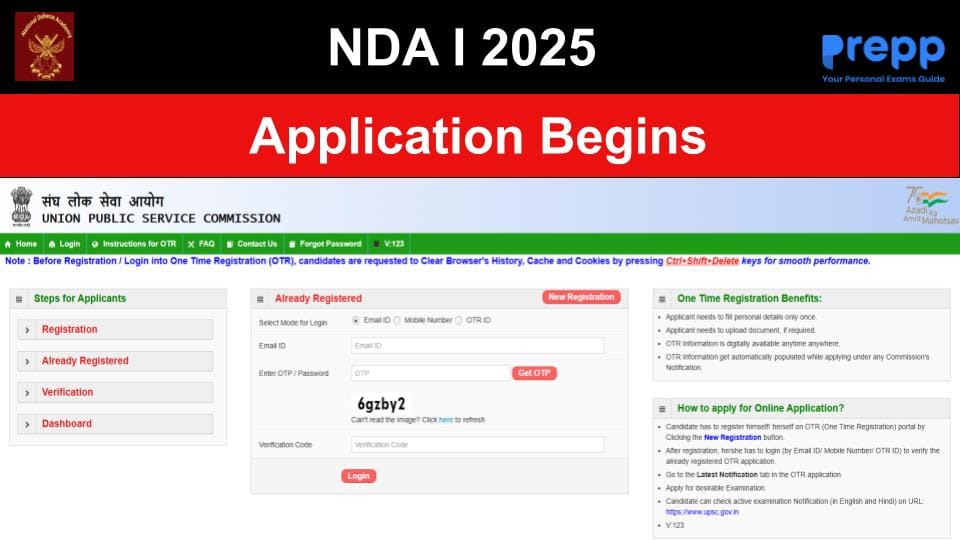 NDA 1 2025 Notification Out; Apply Online for NDA NA at upsc.gov.in