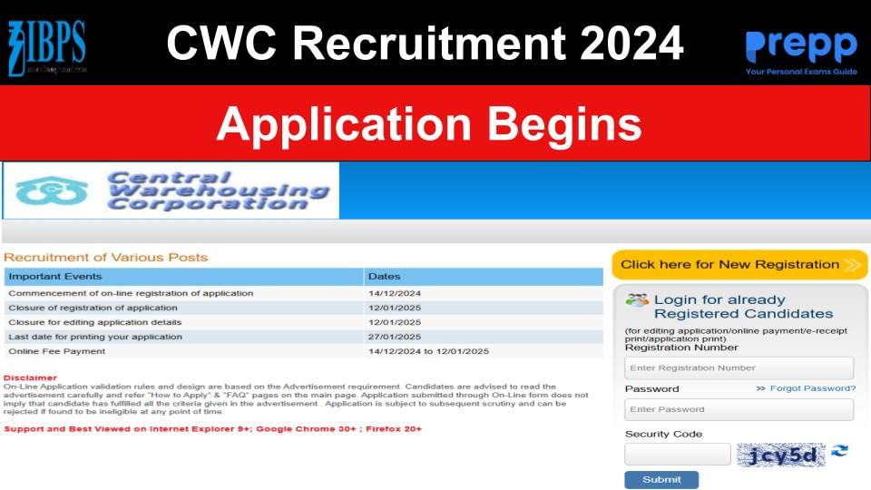 CWC Recruitment 2024 Notification Out 179 Vacancy; Apply Now