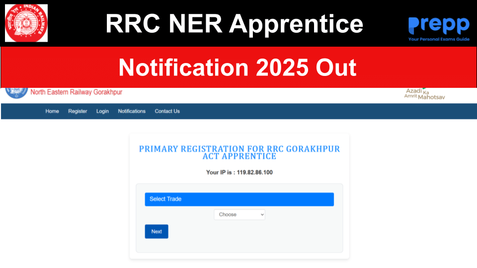 RRC NER Apprentice Recruitment 2025 Notification Out; Apply Now