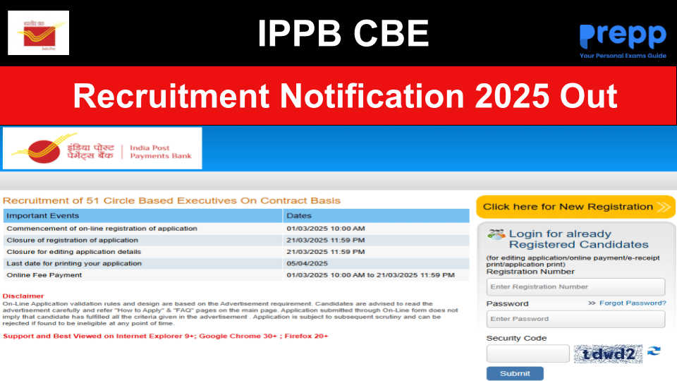 IPPB CBE Recruitment 2025 Notification Out: Apply for 51 Vacancies